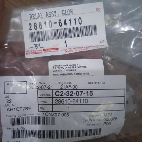 Jual Relay Glow Plug Kijang Diesel 28610-64110 Original Japan - Kab ...
