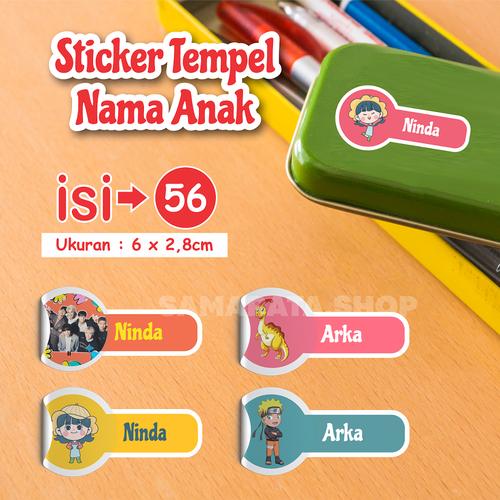 Jual Stiker Nama Anak isi 56 Stiker Tempel Buku Pelajaran Sekolah - Kab ...