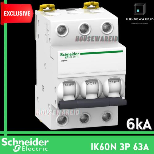 Promo MCB 3 Phase 63 Ampere 3p 63a 3pole Schneider iK60N 6kA Original ...
