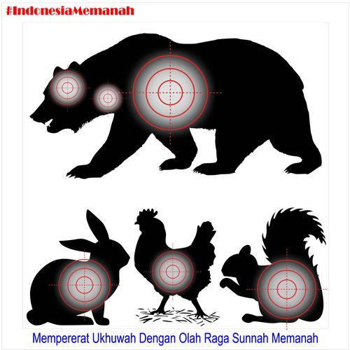 Jual Face Target Panahan / Print Target Panahan Model Hewan 50x50cm ...
