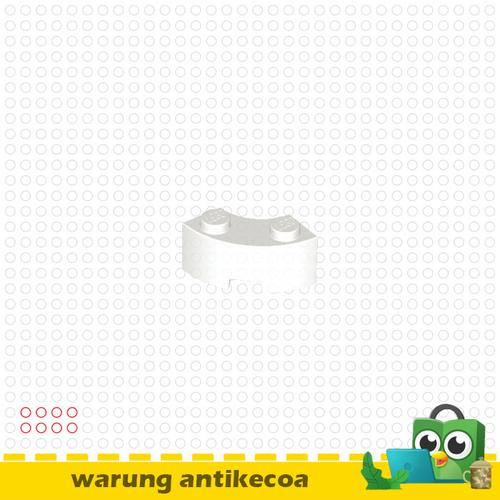 Jual LEGO Part: White Brick Round Corner 2 x 2 Macaroni with Stud Notch ...
