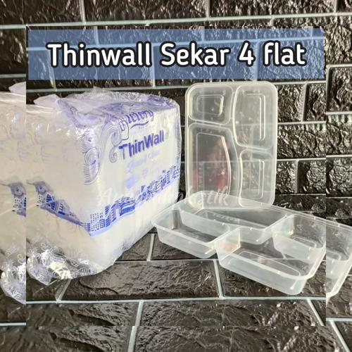Jual Thinwall lunch box Bento 4 sekat / kotak makan plastik PER 10 PCS ...