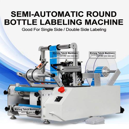 Jual mesin labeling MT-80 semi otomatis pelebelan sticker botol bulat ...