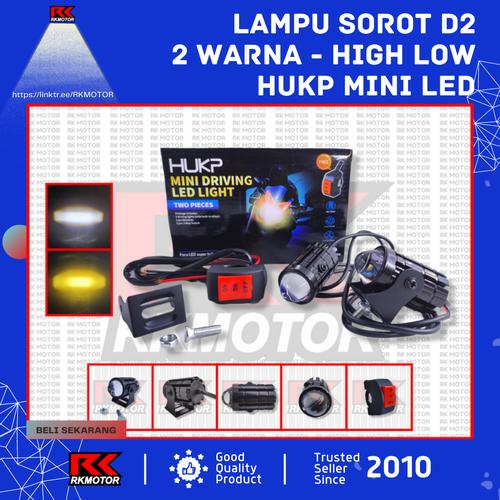 Promo Lampu Sorot Mini LED D2 HUKP 2 Warna High Low + Saklar - Putih ...