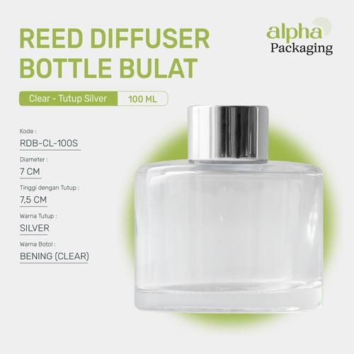 Jual Botol Reed Diffuser Bulat 100ml Premium Clear Tutup Silver Emas ...