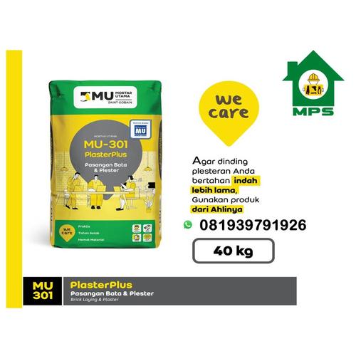 Jual Mortar Utama MU 301 40Kg Plasterplus Plester dan Pemasangan Bata ...