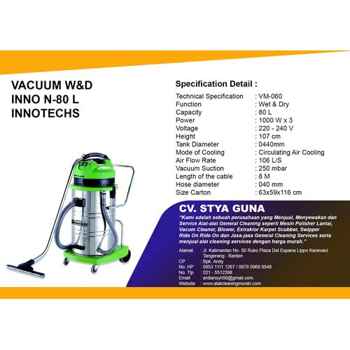 Jual Vacuum Cleaner Wet&Dry INNO N-80 L INNOTECHS - Kota Tangerang ...