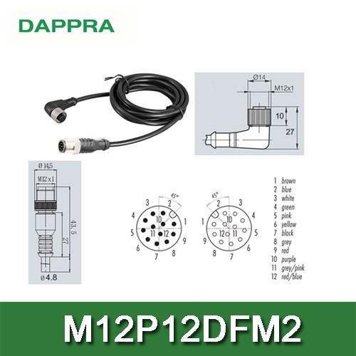 Jual M12 12 Pin Connector Cable 2M Female ke Male Konektor Kabel SD81 ...