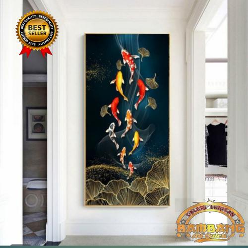 Jual lukisan ikan koi fengsui timbul - 60x120+frame - Kab. Bandung ...