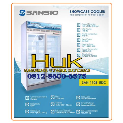 Jual SANSIO SHOWCASE COOLER TOP COMPRESSOR ,NO FROST ,2 DOOR SAN-1108 ...