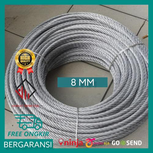Jual Tali Kawat sling Baja wire rope Galvanis lentur 8mm TALI BAJA HOIST - Jakarta Selatan ...
