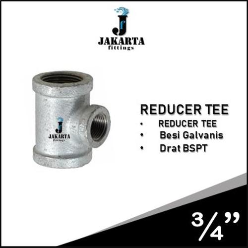 Jual REDUCER TEE/VLOK TEE PIPE PIPA BESI GALV DRAT BSPT 3/4"1"1-1/4" 1 ...
