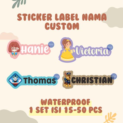 Jual Stiker Label Nama Custom Waterproof ISI 15-50 PCS - 2 cm (isi 30 ...
