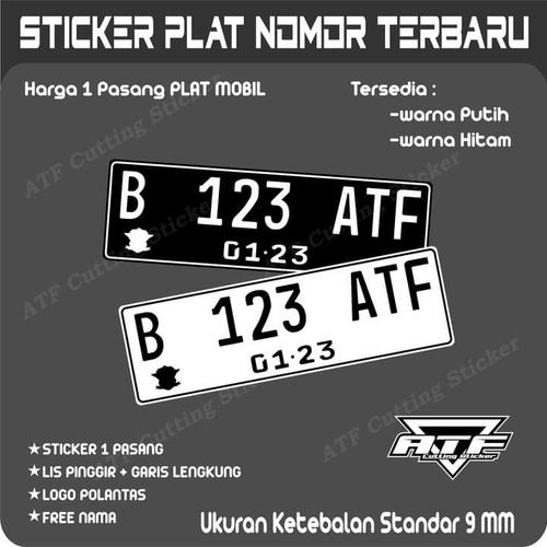 Jual sticker plat mobil sticker nomor plat cutting sticker plat - hitam ...