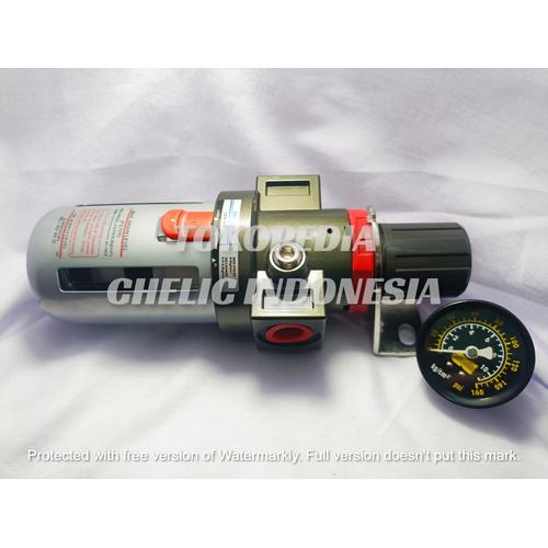 Jual FILTER REGULATOR AUTO DRAIN CFR-400-A PORT SIZE 1/2" CHELIC - Kota ...