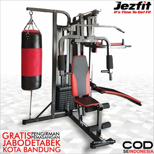 Promo Jezfit Alat fitness Homegym 3 sisi Plus Samsak Alat angkat beban ...
