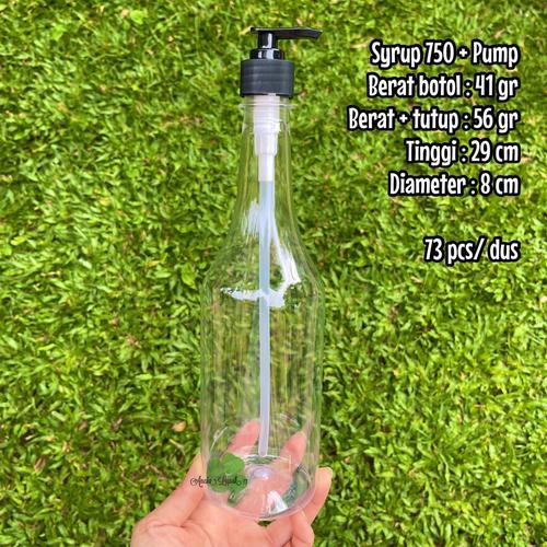 Jual Botol Pump 750 ml botol syrup madu essence minyak botol pompa ...