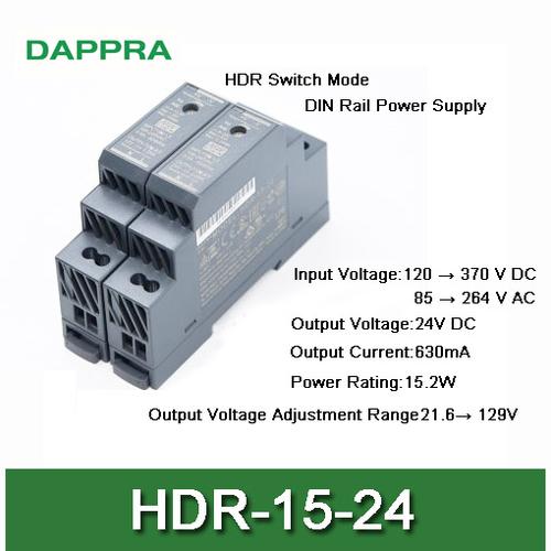 Jual HDR-15-24 HDR 15 24 24V 0.63A HDR Switch DIN Rail Power Supply ...