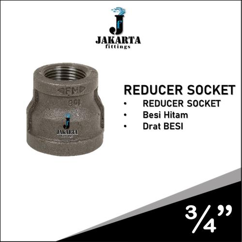 Jual REDUCER SOCK/VLOK SOCK PIPE PIPA BESI HITAM DRAT BESI BSPT 3/4"1"1 ...