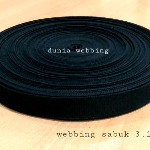 Jual Tali Webbing Sabuk Sekolah Lebar 3.1 cm 50 meter/Roll Warna Hitam ...