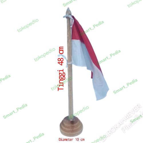 Jual TIANG BENDERA MEJA KAYU PLUS BENDERA MINI MERAH PUTIH - Tiang ...