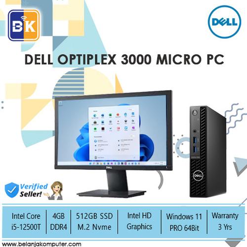 Jual Dell Optiplex 3000 Micro i5-12500,4GB,512GB,19.5",W11P,3YR ...