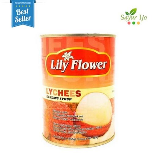 Promo LILY FLOWER Lychees In Syrup 565 Gr / Kaleng Buah Leci Segar ...