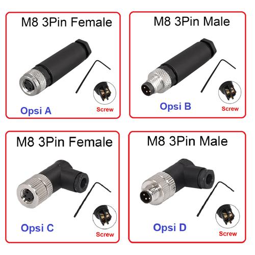 Jual M8 Connector Male Female - Jakarta Barat - industry09 | Tokopedia