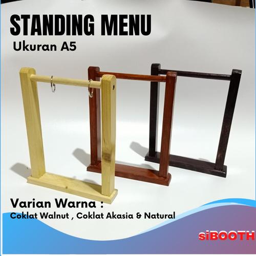 Jual Standing menu A5 kayu tempat menu - Coklat Walnut - Kota Tangerang ...