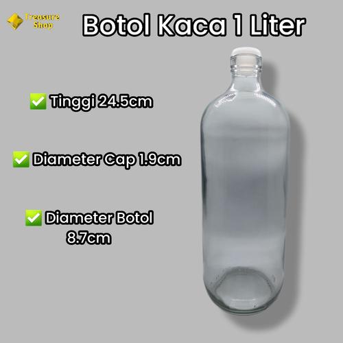 Jual Botol Kaca Beling 1 Liter Termasuk Tutup Plug BARU - BUBBLEWRAP ...