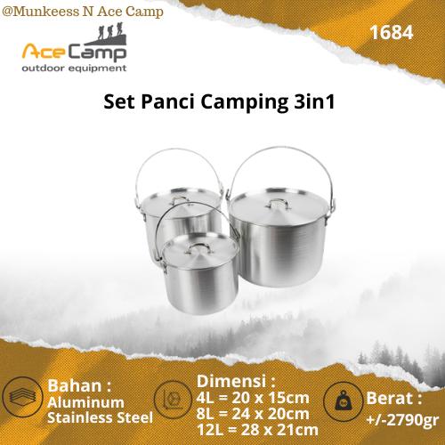 Promo AceCamp Set Panci Camping 3in1 Nesting Hanging Tribal Pot - 1684 ...