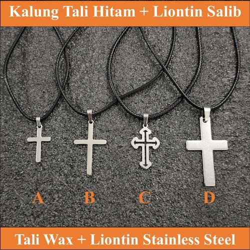 Jual Kalung Tali Hitam + Liontin Salib - B=Salib Standar - Kota Medan ...