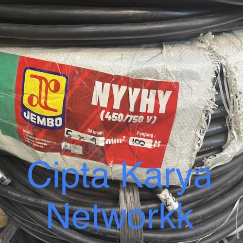 Jual Kabel Jembo Nyyhy 5x4 Serabut Jembo 100m / 5x4 Jembo 450/750v ...