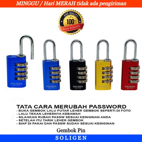Jual COMBINATION PAD LOCK SOLIGEN GEMBOK KOPER GEMBOK PIN GEMBOK MINI ...