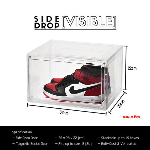Jual [Side Drop] Shoe Box Extra Large Transparan Kotak Sepatu XL Jumbo ...