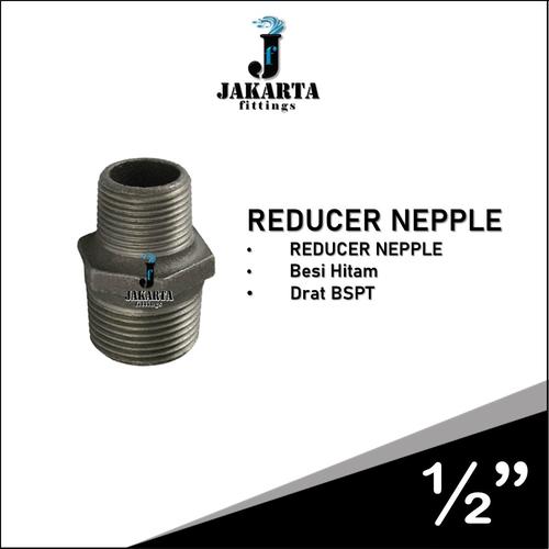 Jual REDUCER NEPPLE PIPE PIPA BESI HITAM DRAT BESI BSPT 1/2" 3/4" 1 ...