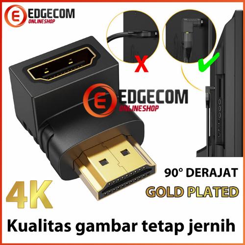 Jual Konektor HDMI Male to HDMI Female Type L - Jakarta Pusat - Edgecom ...
