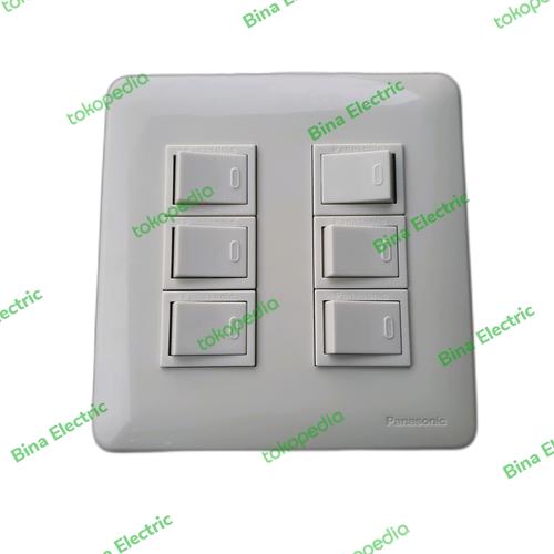 Jual Saklar Grid Switch 6 Gang Panasonic / Saklar Panasonic 6 Mata ...