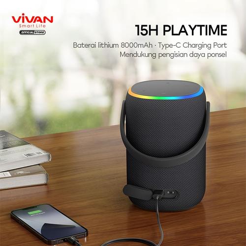 Jual VIVAN 40W Mega BASS Bluetooth Speaker RGB Waterproof IPX5 VS50 ...
