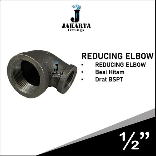 Jual REDUCER ELBOW PIPE/V KNEE PIPA BESI HITAM DRAT BSPT 1/2" 3/4" 1" 1 ...