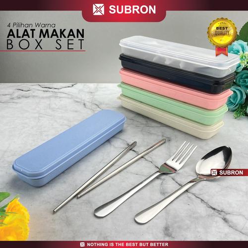 Jual SUBRON SET BOX - Alat Makan Sendok Garpu Sumpit Stainless Box ...