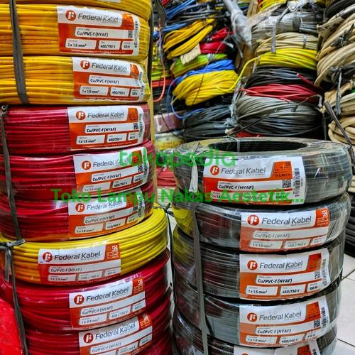 Jual FEDERAL NYAF 1x1mm/1x1/1mm kabel serabut federal roll 100meter - Kuning - Jakarta Barat ...
