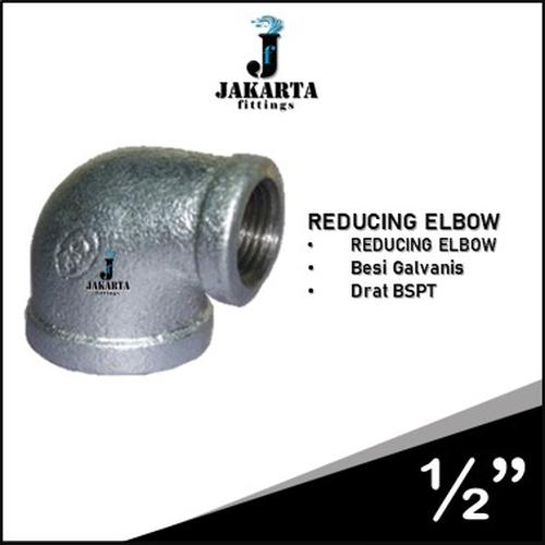 Jual REDUCER ELBOW PIPE/V KNEE PIPA BESI GALV DRAT BSPT 1/2" 3/4" 1" 1 ...