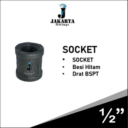 Jual SOCKET PIPE PIPA BESI HITAM DRAT BESI BSPT 1/2" 3/4" 1" 1-1/4" 1-1 ...