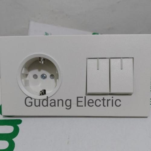 Jual Panasonic Saklar 2 Gang + Stop Kontak Style E - Putih - Jakarta ...