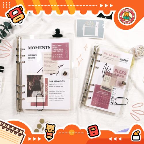 Promo Binder cover Transparan Aesthetic 6 Ring A6 A5 Bahan PVC Lentur ...