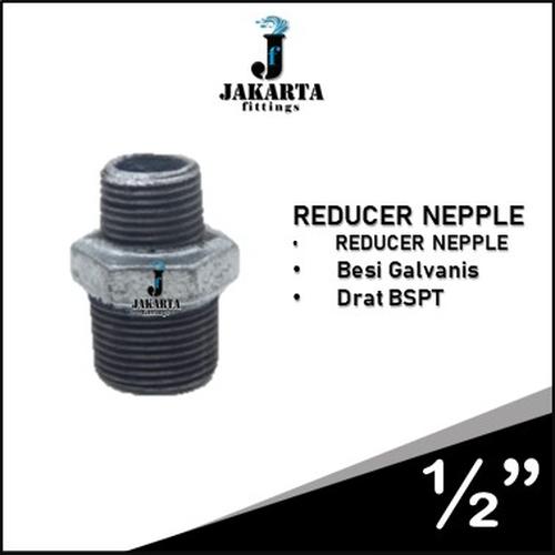 Jual REDUCER NEPPLE PIPE PIPA BESI GALV DRAT BESI BSPT 1/2" 3/4" 1 ...
