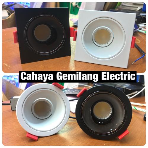 Jual Kap lampu spotlight led cob 12watt 12w corong hitam downlight spot ...