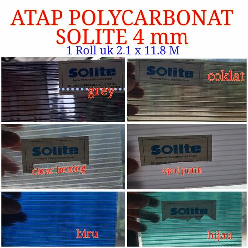 Jual Atap POLYCARBONATE 4 mm SOLITE - CLEAR BENING, 1/2Rol(2.1x5.9 ...