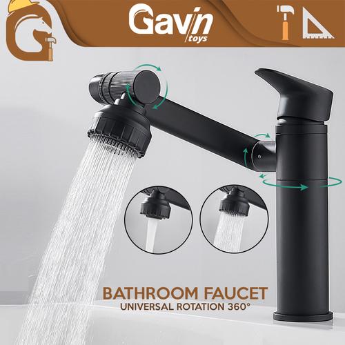 Jual Keran Air Wastafel Putar 360° Sink Tap Kran Dapur Flexibel Hitam ...